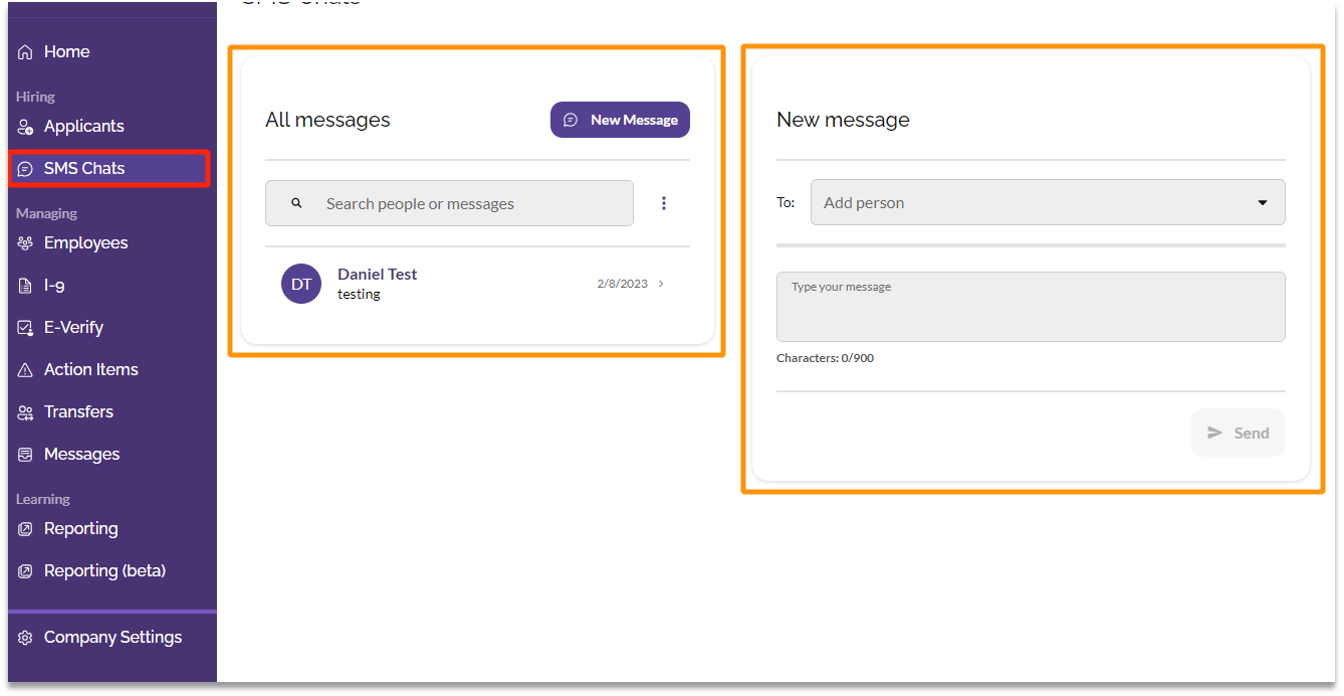 PeopleMatter: Administrators: SMS Chats – PeopleMatter