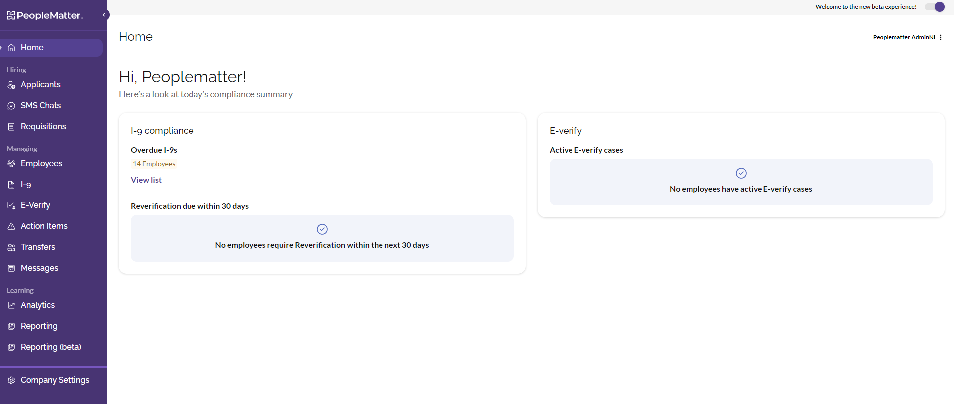 PeopleMatter: Dashboards – PeopleMatter